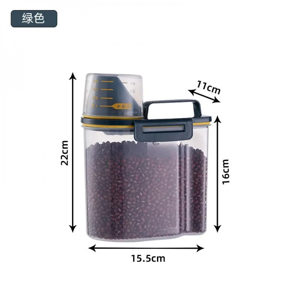1.5/2L Waterproof Pet Food Storage Tank with Measuring Cup Sealed ...