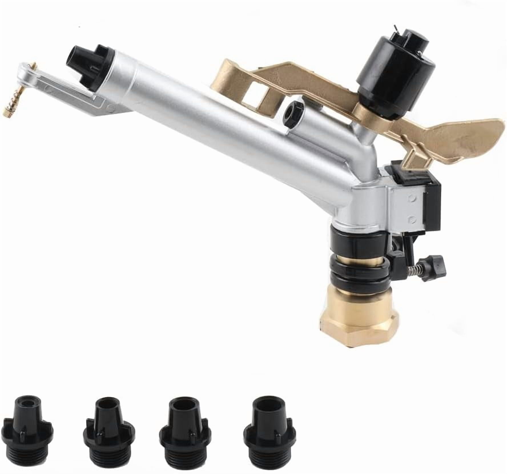 1.5" 360 Impact Adjustable Water Gun Spray Nozzle Set Large-Area Garden ...