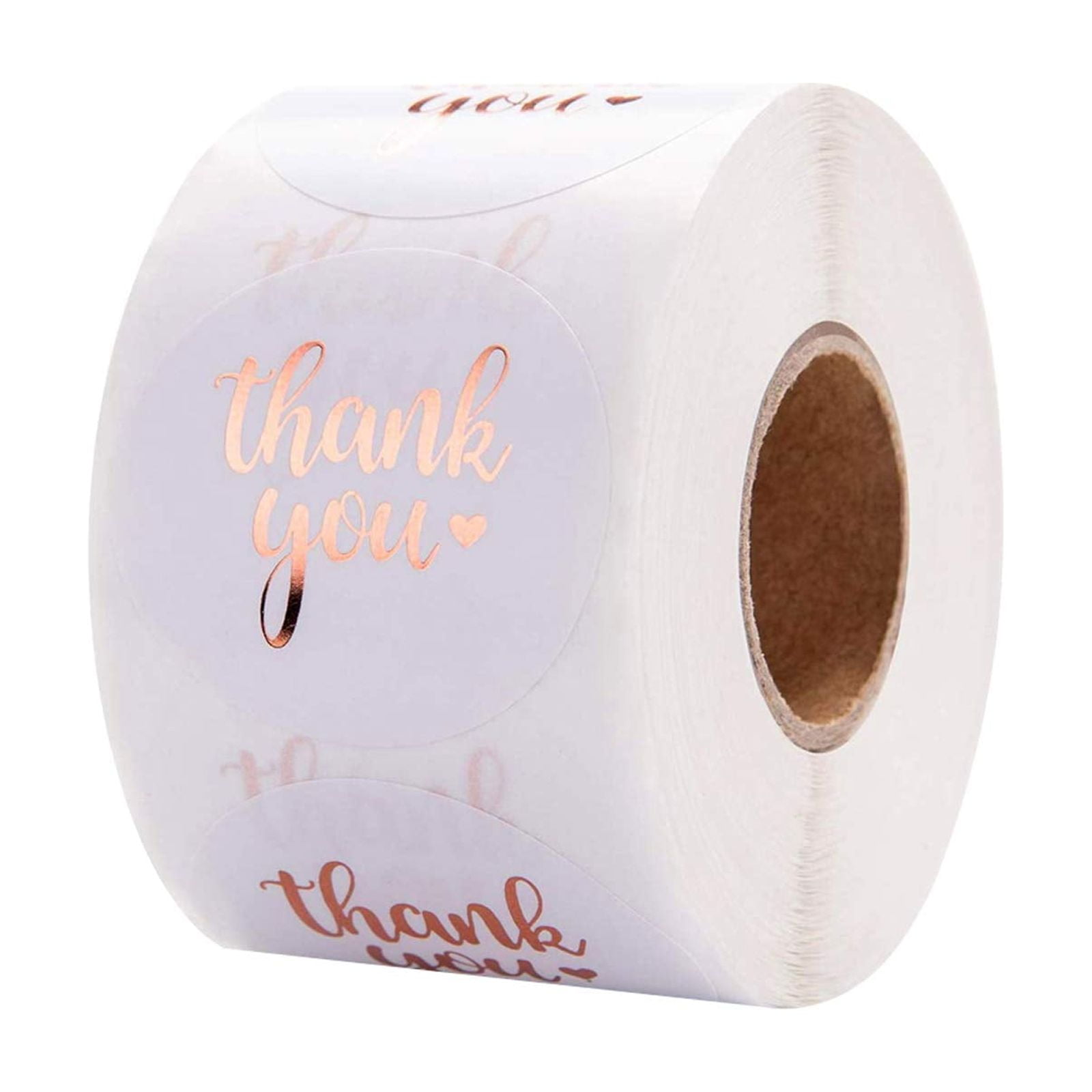 1.5" 500 PCS Pink Thank You Stickers Roll, Foil Thank You Labels ...