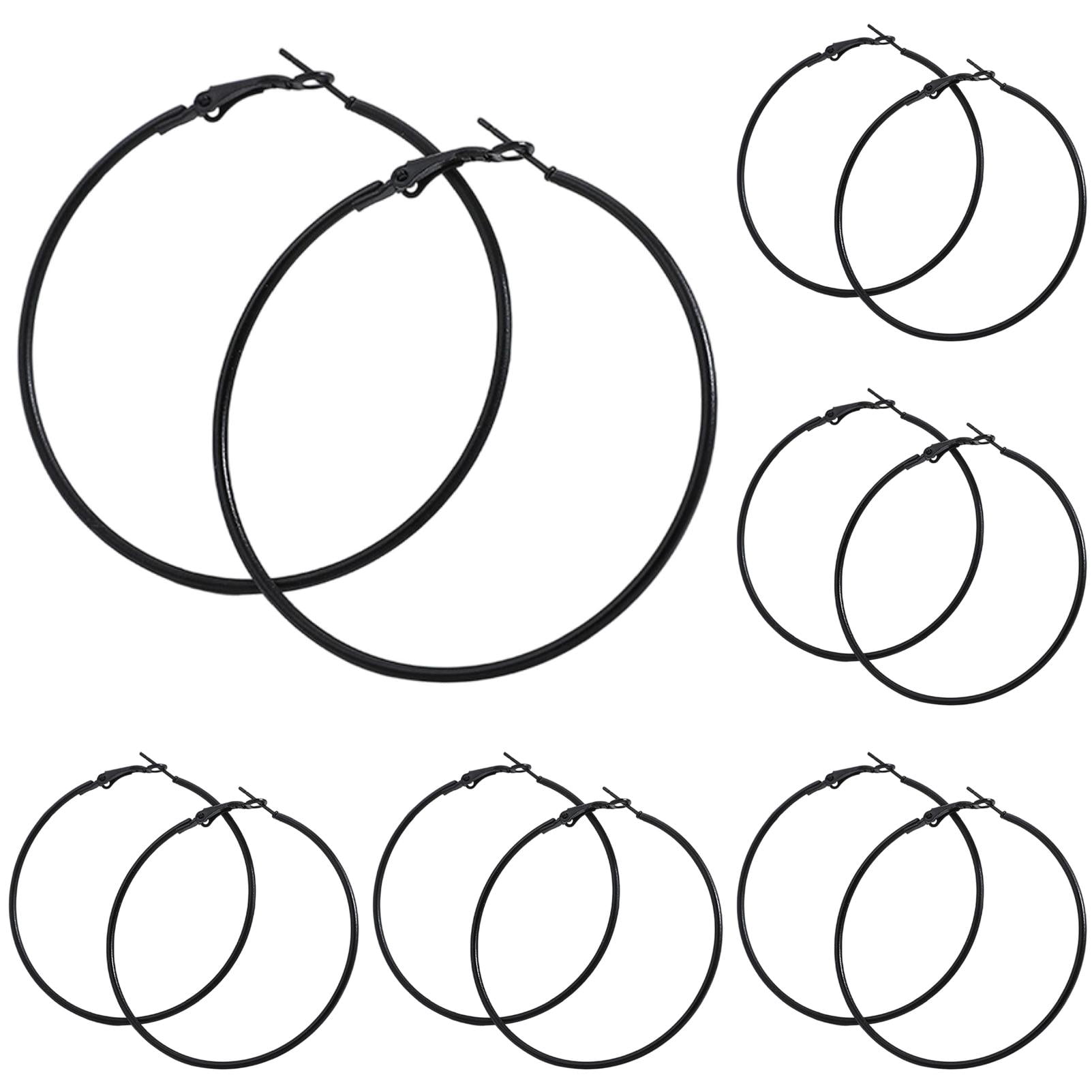 1/5/8/10 Pair 2.3 Inch Big Earrings for Women Lightweight Thin Circle ...