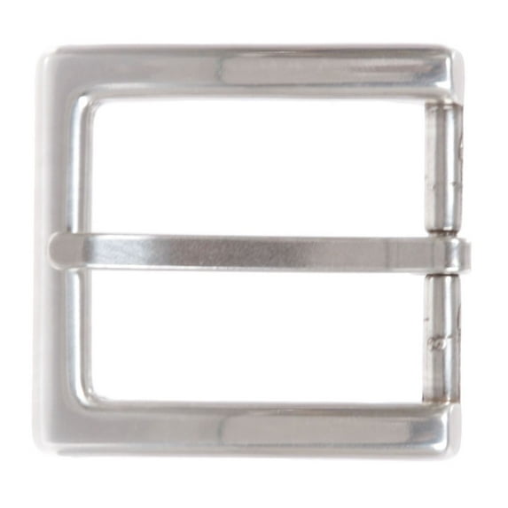 1 5/8" (40 mm) Silver Tone Rectangular Single Flat Prong Belt Buckle ...