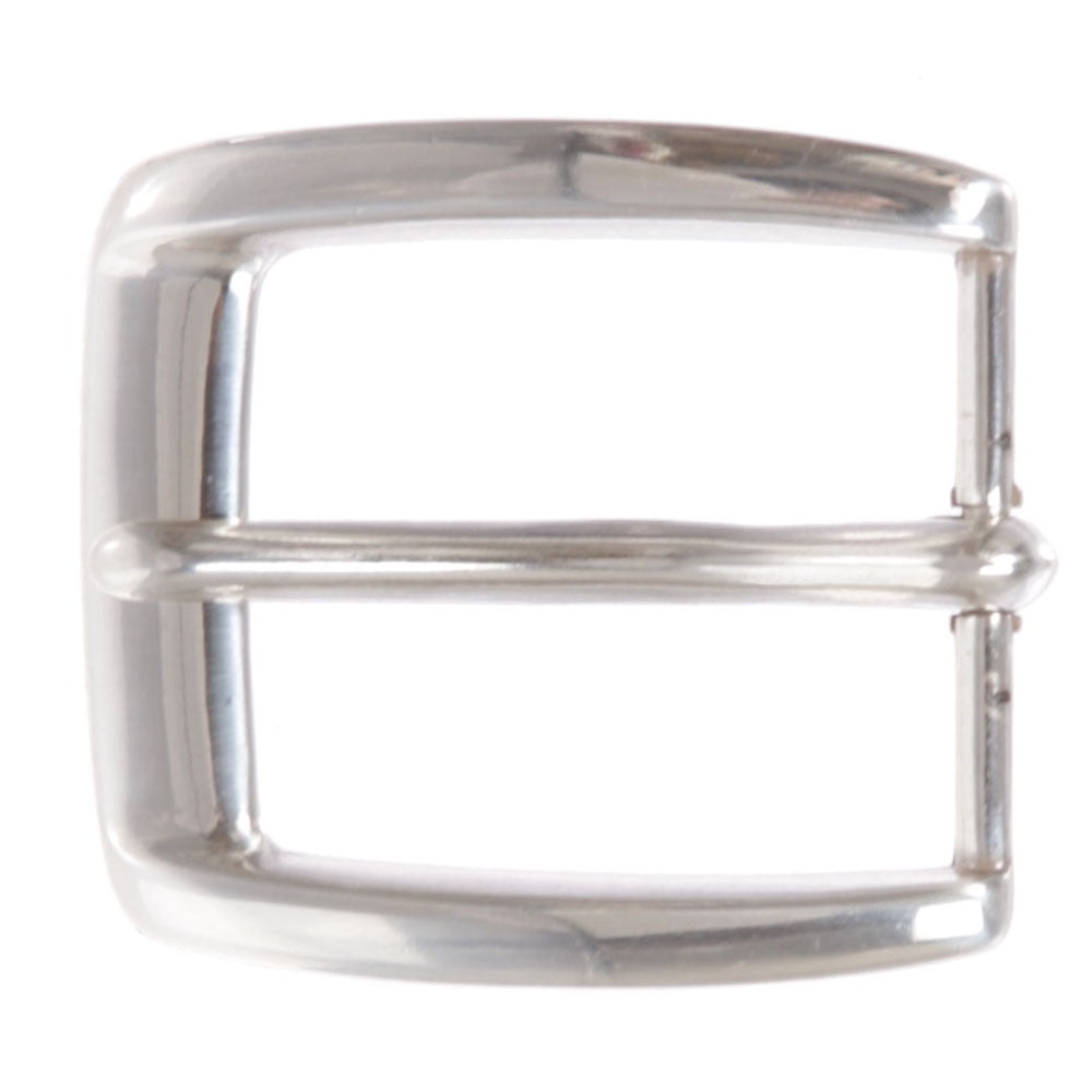 1 5/8" (40 mm) Silver Tone Rectangular Single Prong Belt Buckle ...