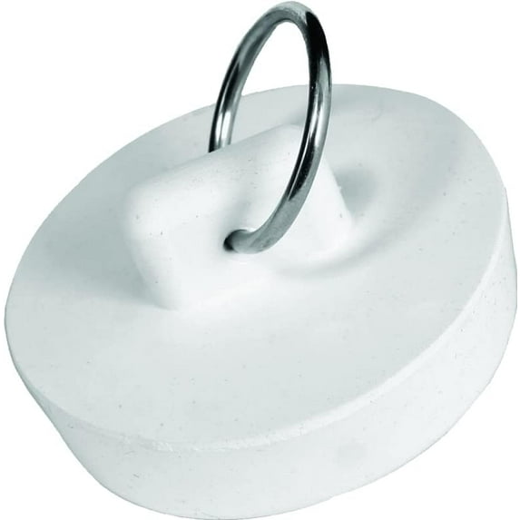 1-5/8" Premium Rubber Drain Stopper - White Stain-Resistant Rubber ...