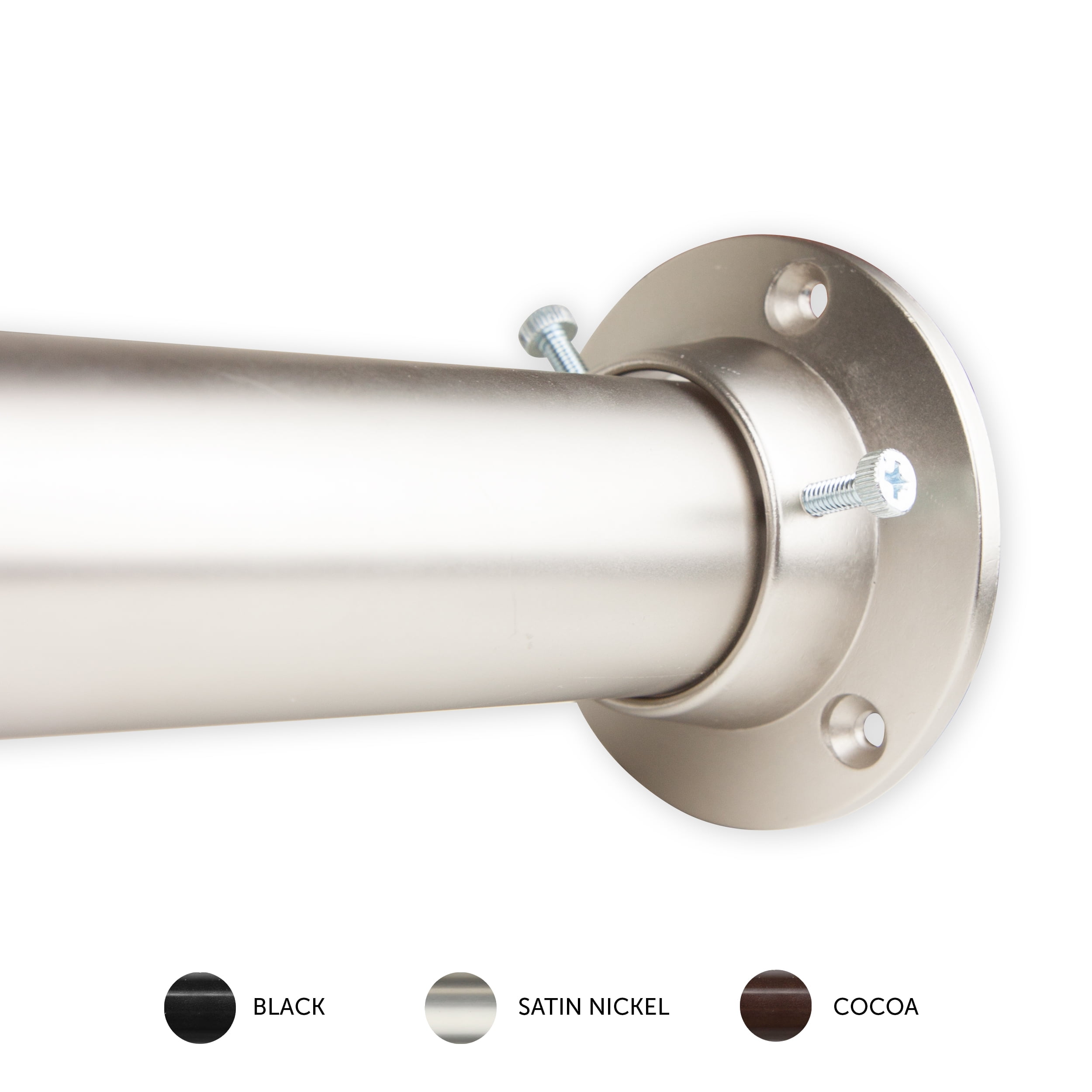 1.5" Adjustable Closet Rod 28-48 inch and Socket Set - Satin Nickel ...