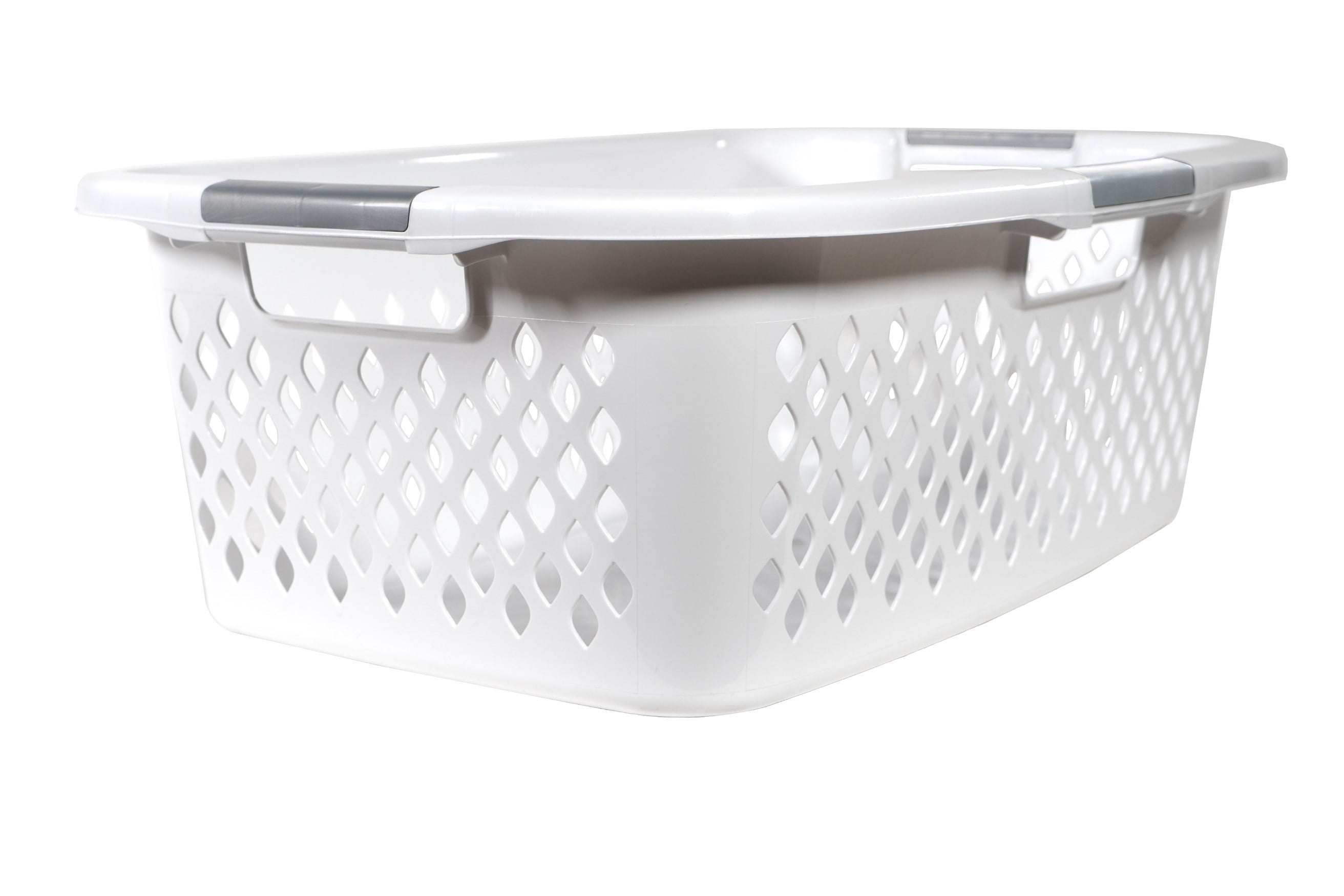 Home Logic 1.5-Bu Front Load Plastic Laundry Basket, White (Set of 4 ...
