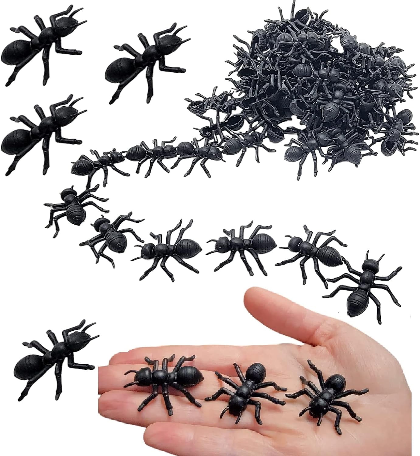 1.5" Black Carpenter Ant Toys (72 Pack) Plastic. Realistic Looking Ants ...