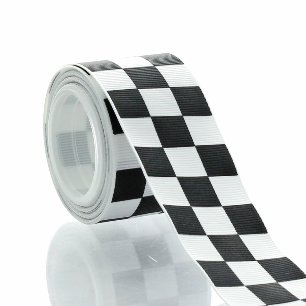 Hairbow Center 1.5" Black Racing Checkered Grosgrain Ribbon for Gift ...