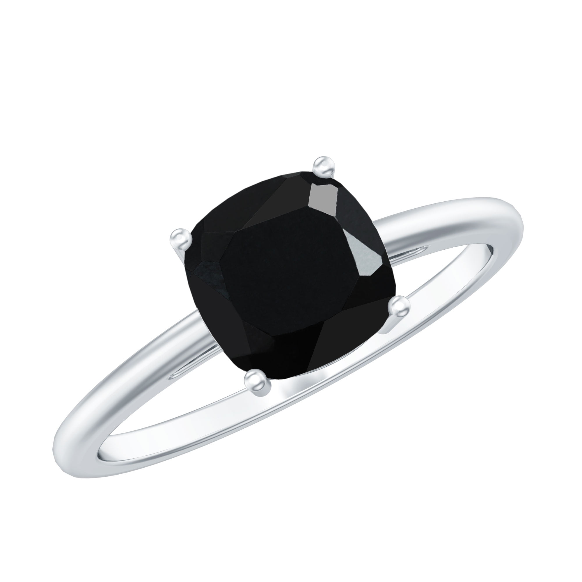 1.5 CT Black Onyx Gold Solitaire Ring, December Birthstone Ring (7 MM ...