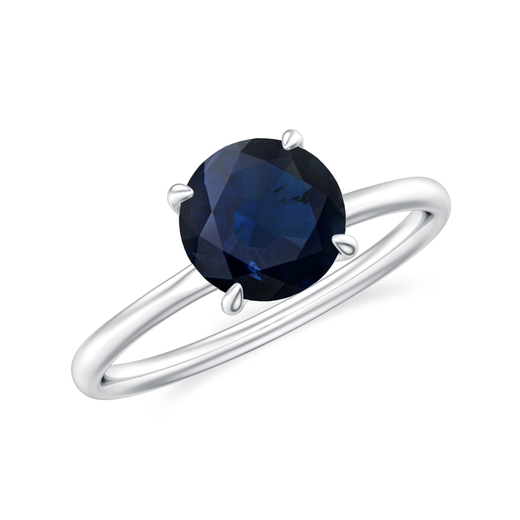 1.5 CT Natural Blue Sapphire Solitaire Ring for Women in Sterling ...