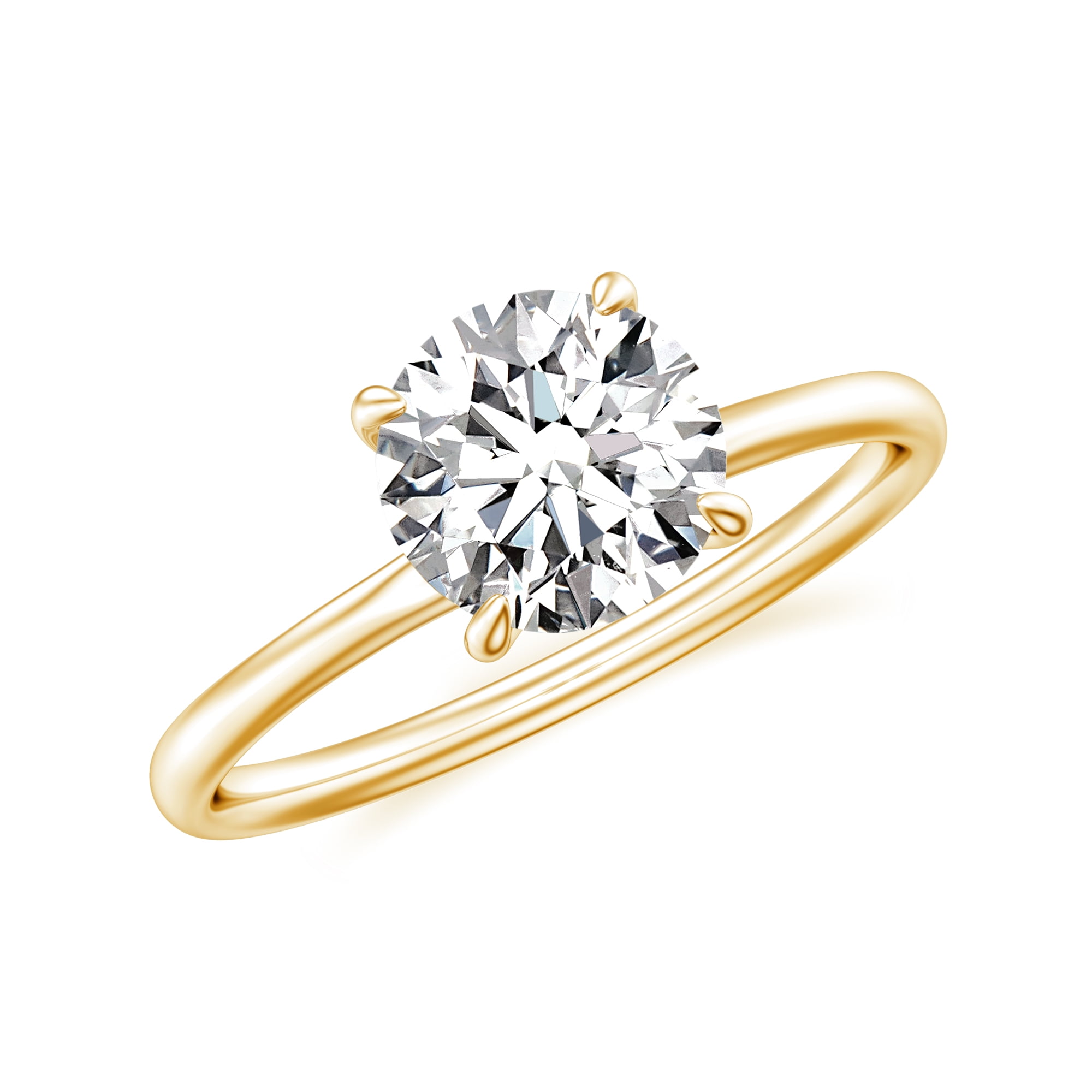 1.5 CT Natural Diamond Solitaire Ring for Women in Sterling Silver ...