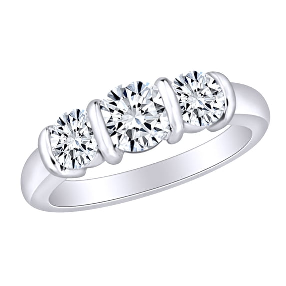AFFY 1.5 Carat (Ctw) Round Cut White Natural Diamond Bar Set Three ...