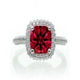 1.5 Carat Cushion Cut Designer Ruby and Diamond Halo Engagement Ring on ...