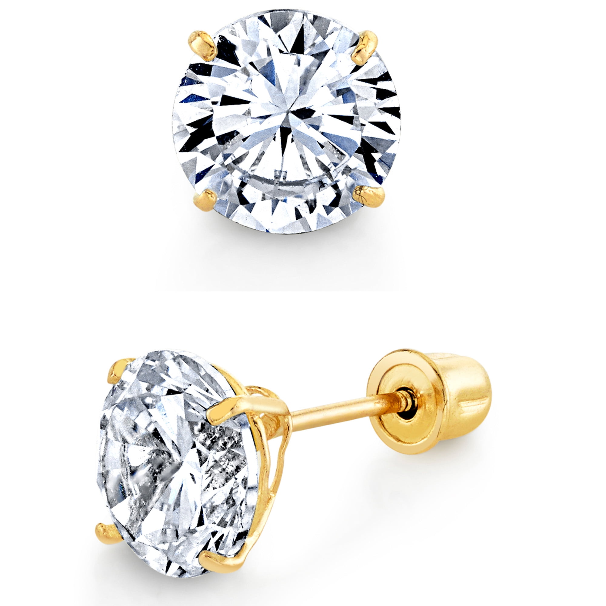 Moissanite Stud Earrings Screw Back