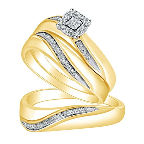 AFFY 1/5 Cttw Round White Natural Diamond Bridal Engagement Wedding ...