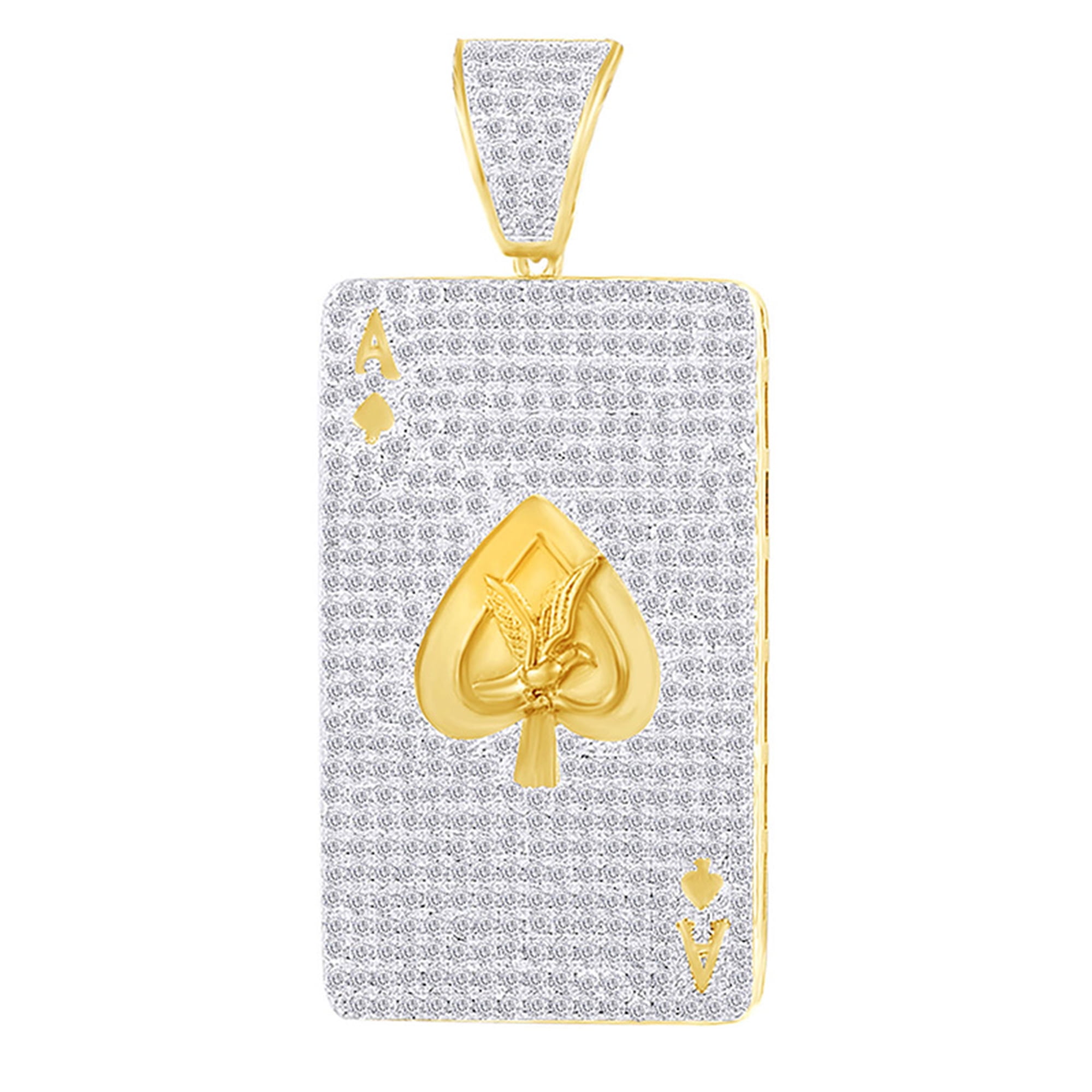 AFFY 1.5 Cttw Round White Natural Diamond Hip Hop Jewelry Ace Of Spades ...