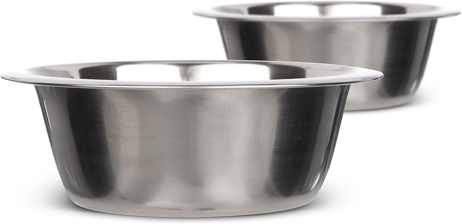 1.5 Cup (12 oz.) Stainless Bowls, Set of 2 Feeder Replacement Bowls ...
