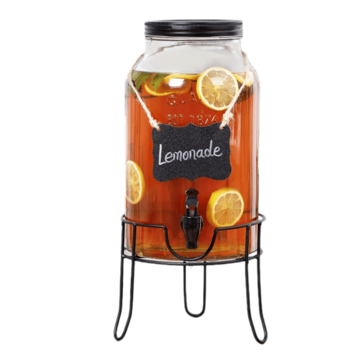 1.5 Gallon Glass Drink Dispensers for Parties, Ice Beverage Dispensers ...