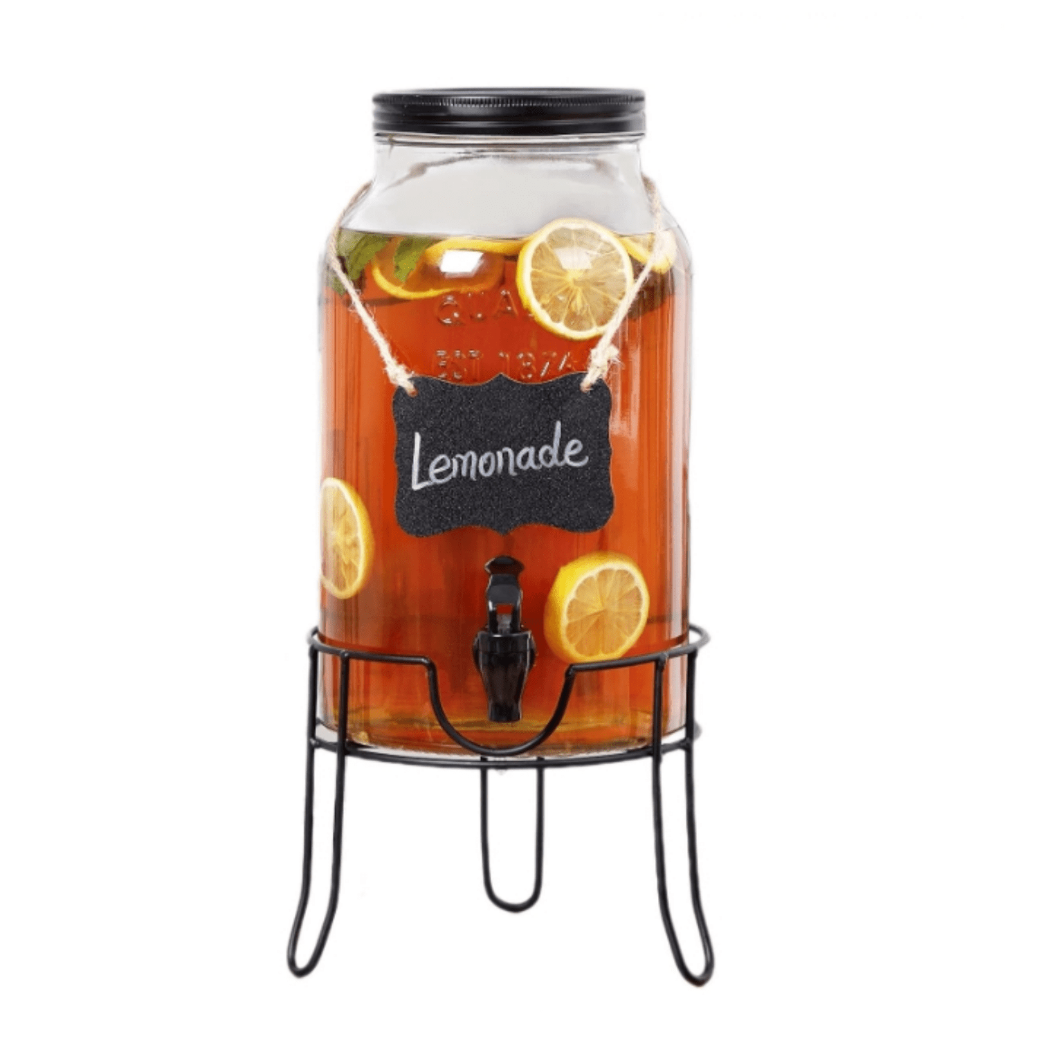 1.5 Gallon Glass Drink Dispensers for Parties, Ice Beverage Dispensers ...