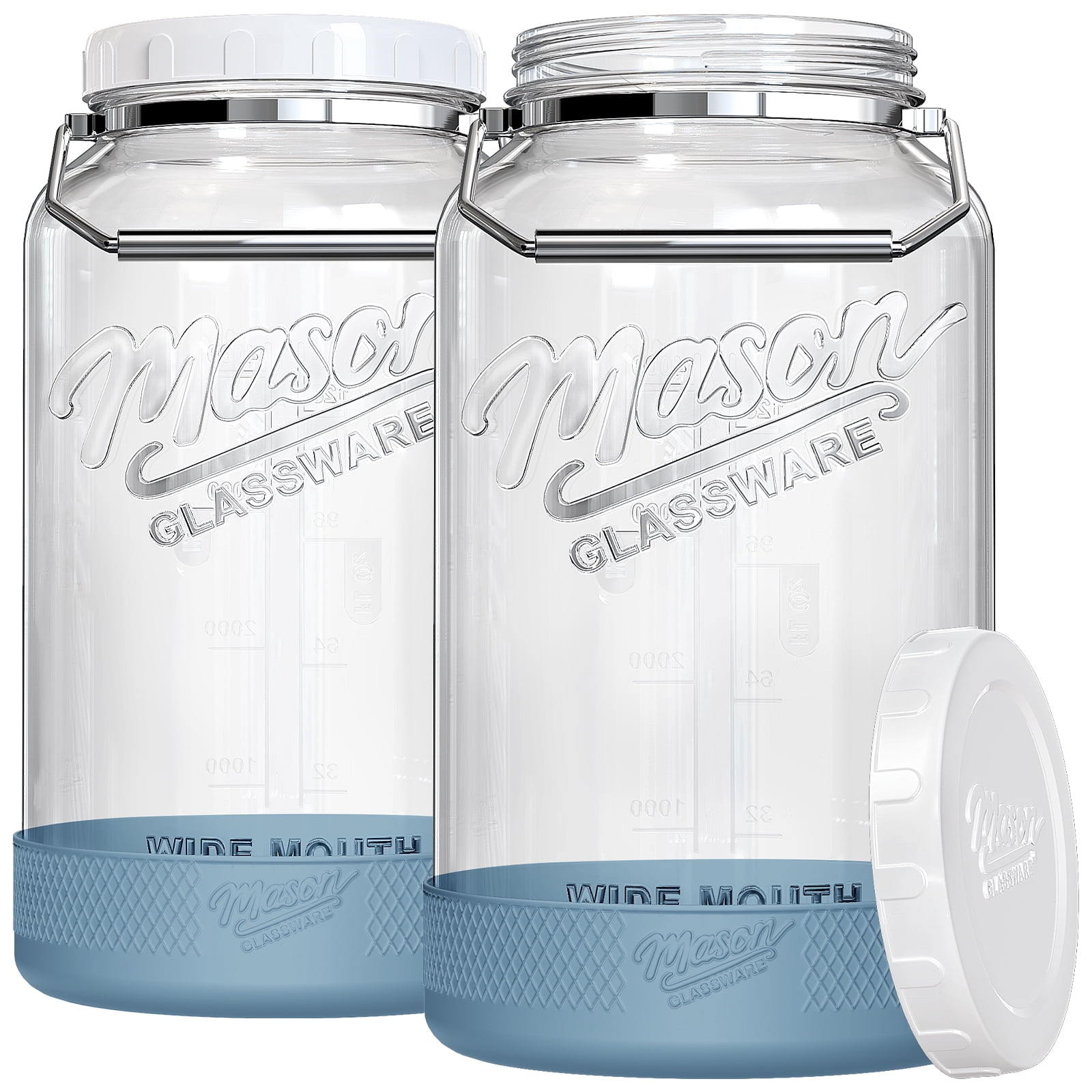 1.5 Gallon Huge Glass Jar with Airtight Lid, Wide Mouth Large Mason ...