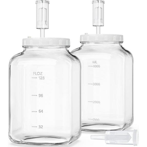 1.5 Gallon Large Fermentation Jars with 2 Airtight Lids and 3 Airlocks ...