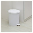 1.5 Gallon Round White Plastic Indoor Step Trash Can for Bathroom ...