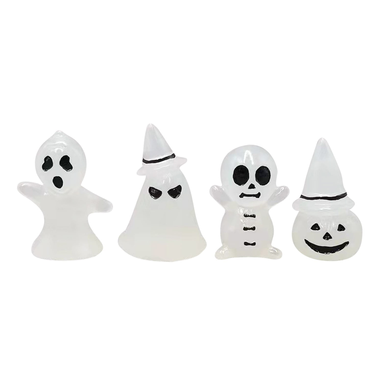 1.5" Halloween Fluorescence Microscopic Ghost Garden Statues 4pc Set ...