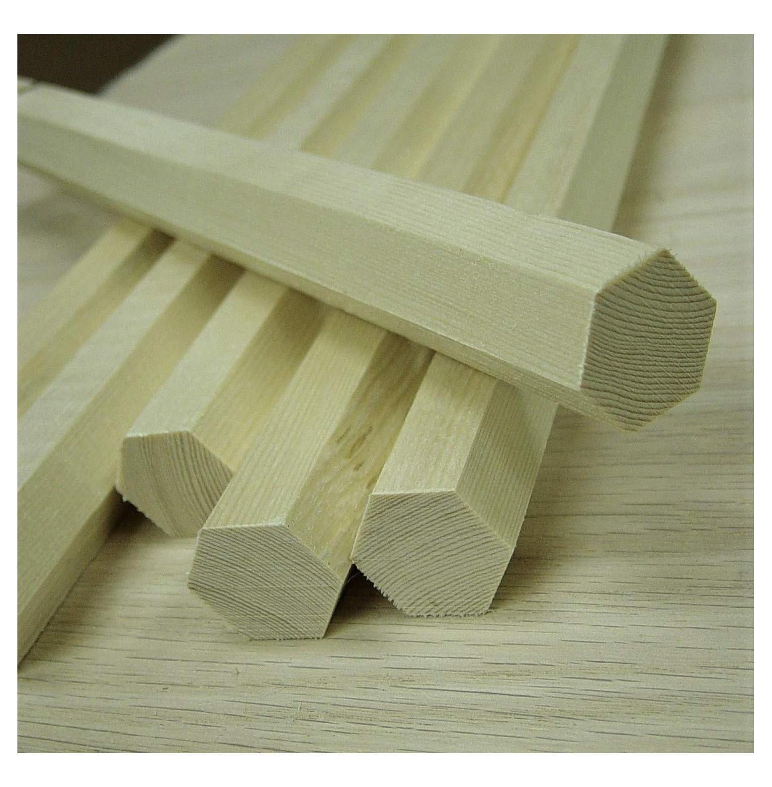 1.5" Hexagon Dowel Rod - Qty. 6 (six) Poplar Rods - Walmart.com