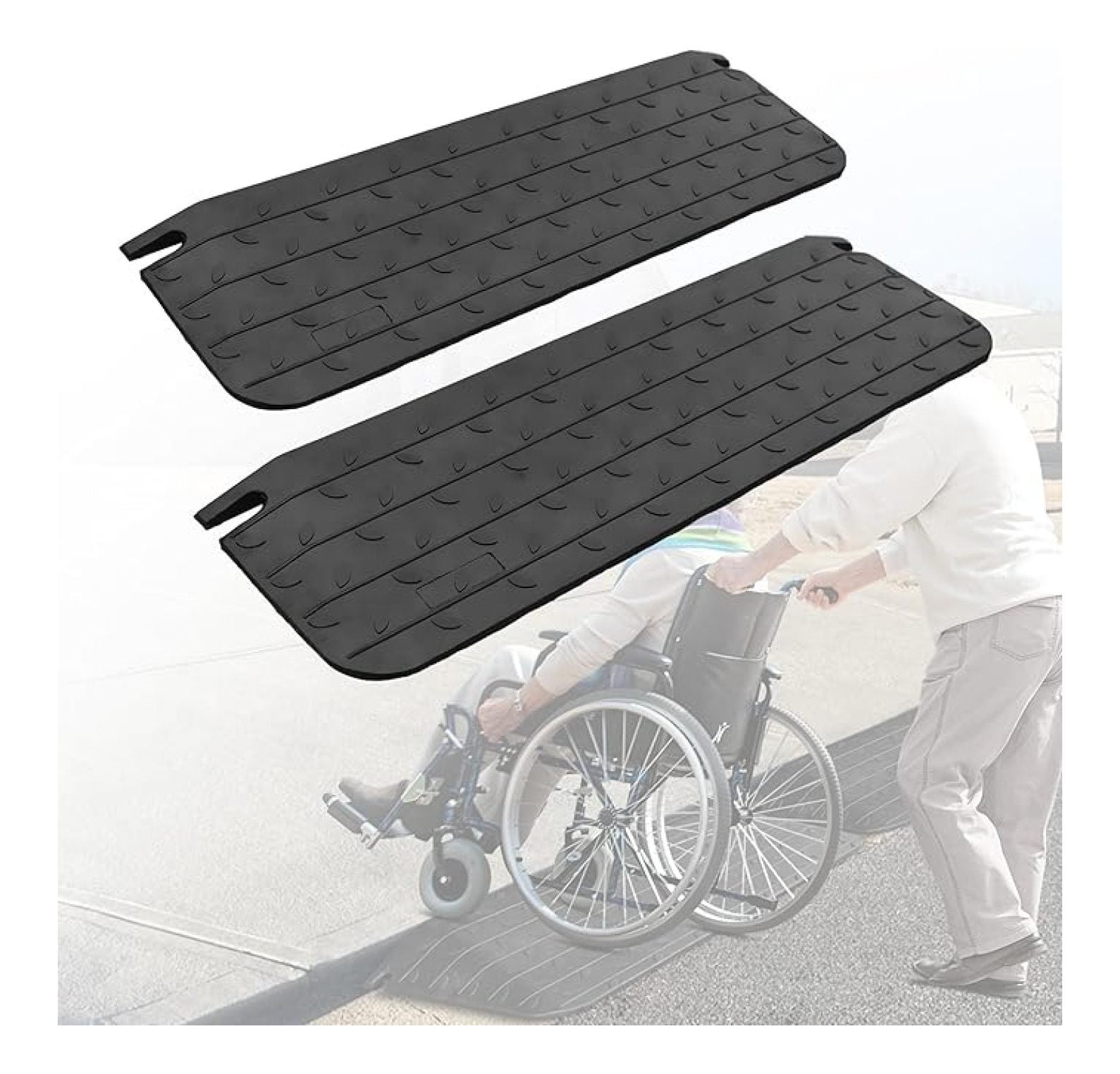 1.5" High 2 Pack Wheelchair Ramp Rubber Threshold Ramps for Home ...