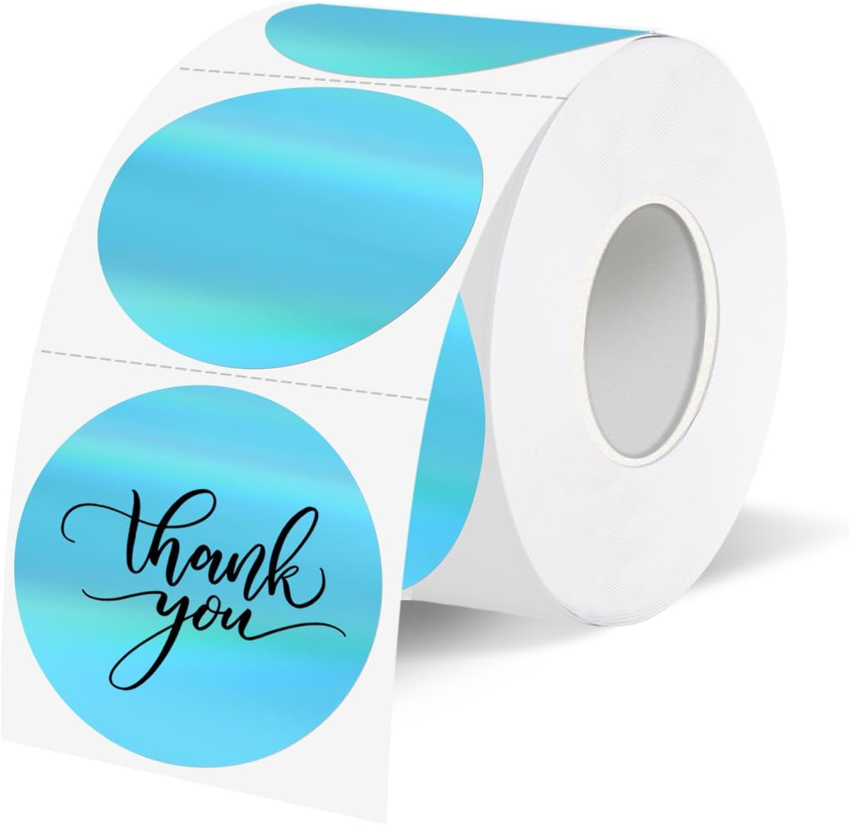 1.5" Holographic Direct Thermal Label Stickers, Round Printable Rainbow ...