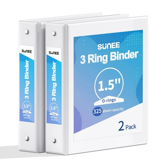 1.5 Inch 3 Ring Binder 2 Pack, Clear View PVC Free Binder for 8.5x11 ...