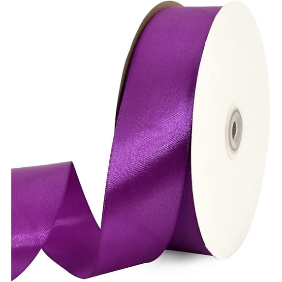 1.5 Inch (40mm) x 100 Yards Purple Wide Satin Ribbon Solid Fabric for ...