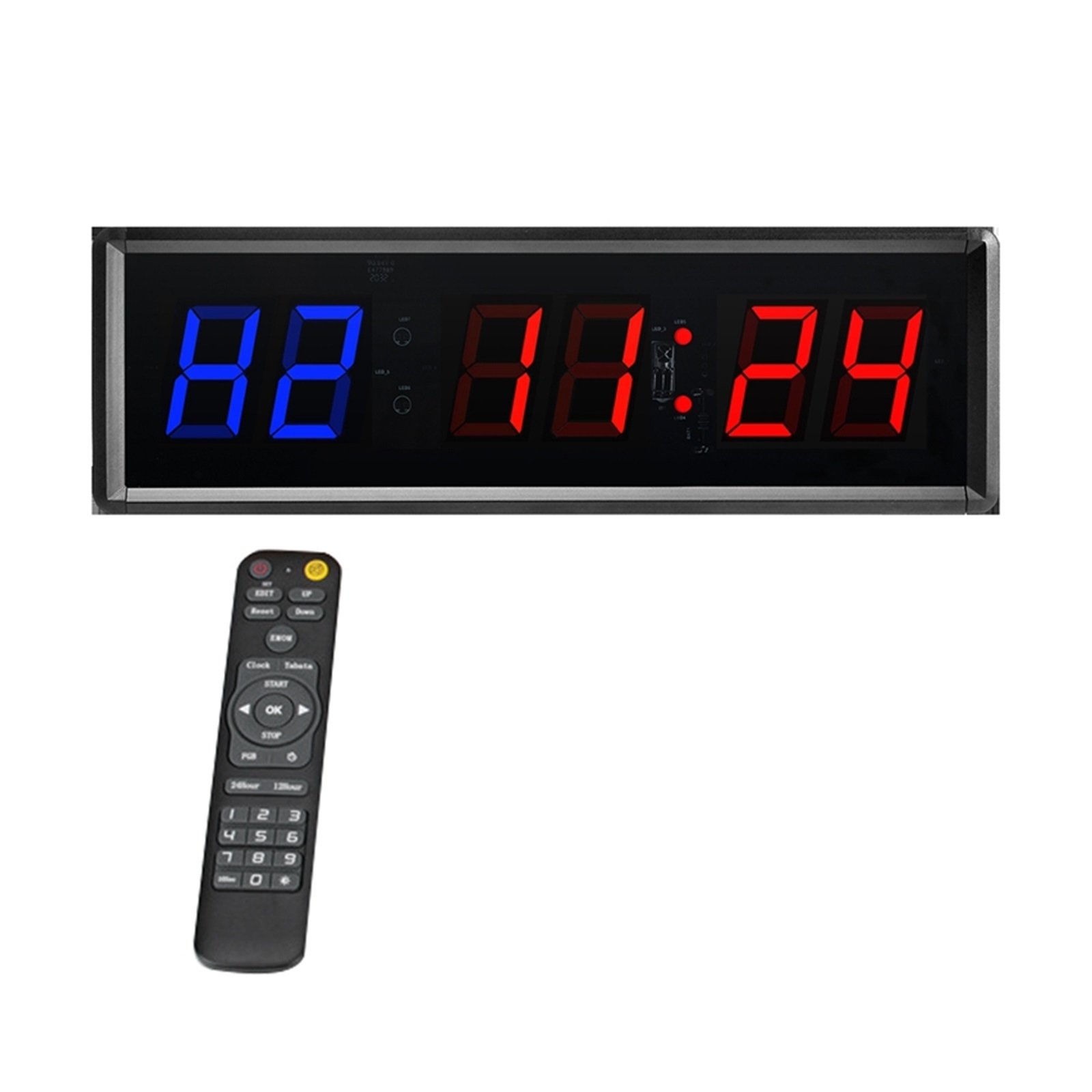1.5 Inch 6 Digit Gym Timer,LED Interval Timer Digital Countdown Wall Mounted Clock Fitness Timer ...