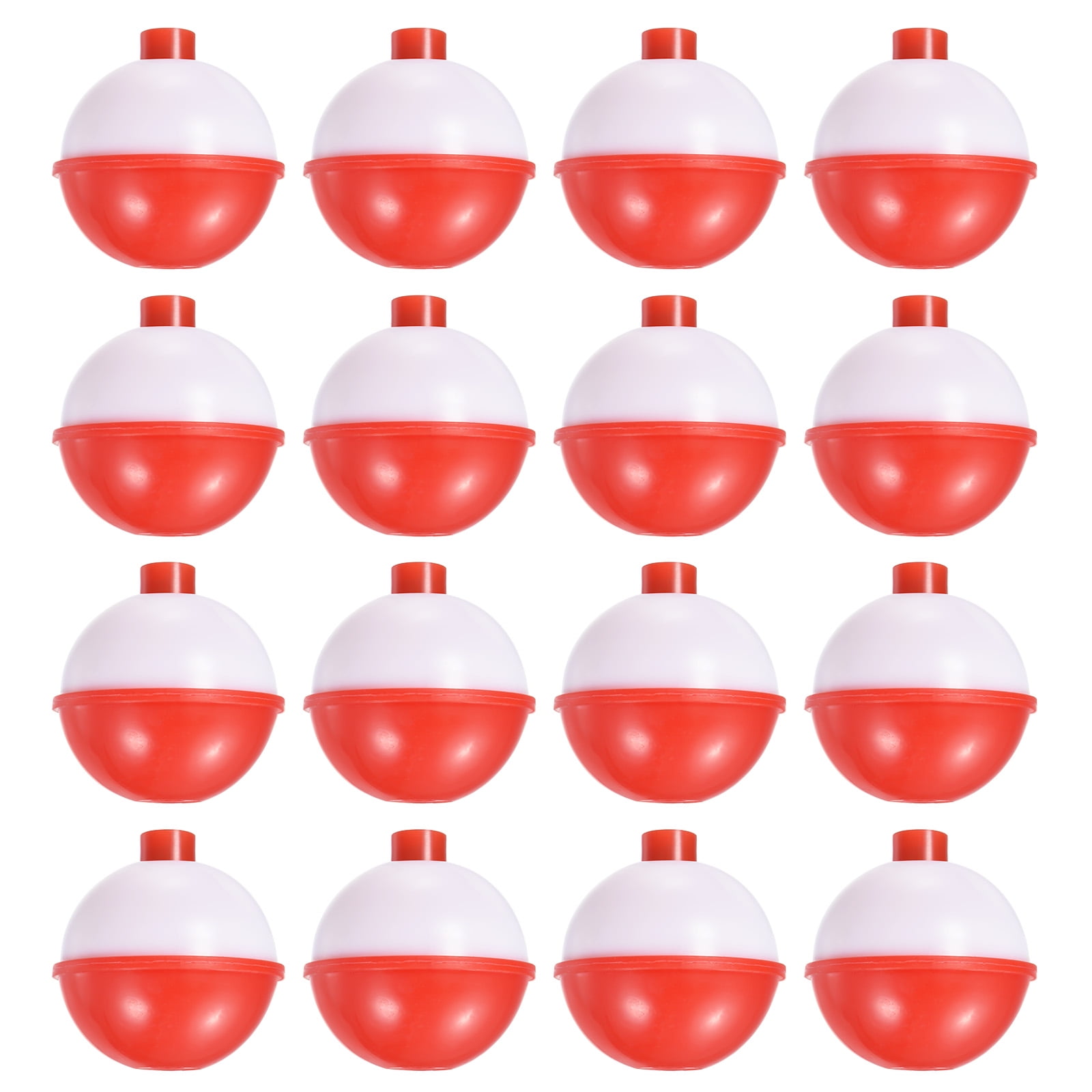 Uxcell 1.5" Fishing Bobbers 30 Pack Plastic Push Button Round Fishing ...