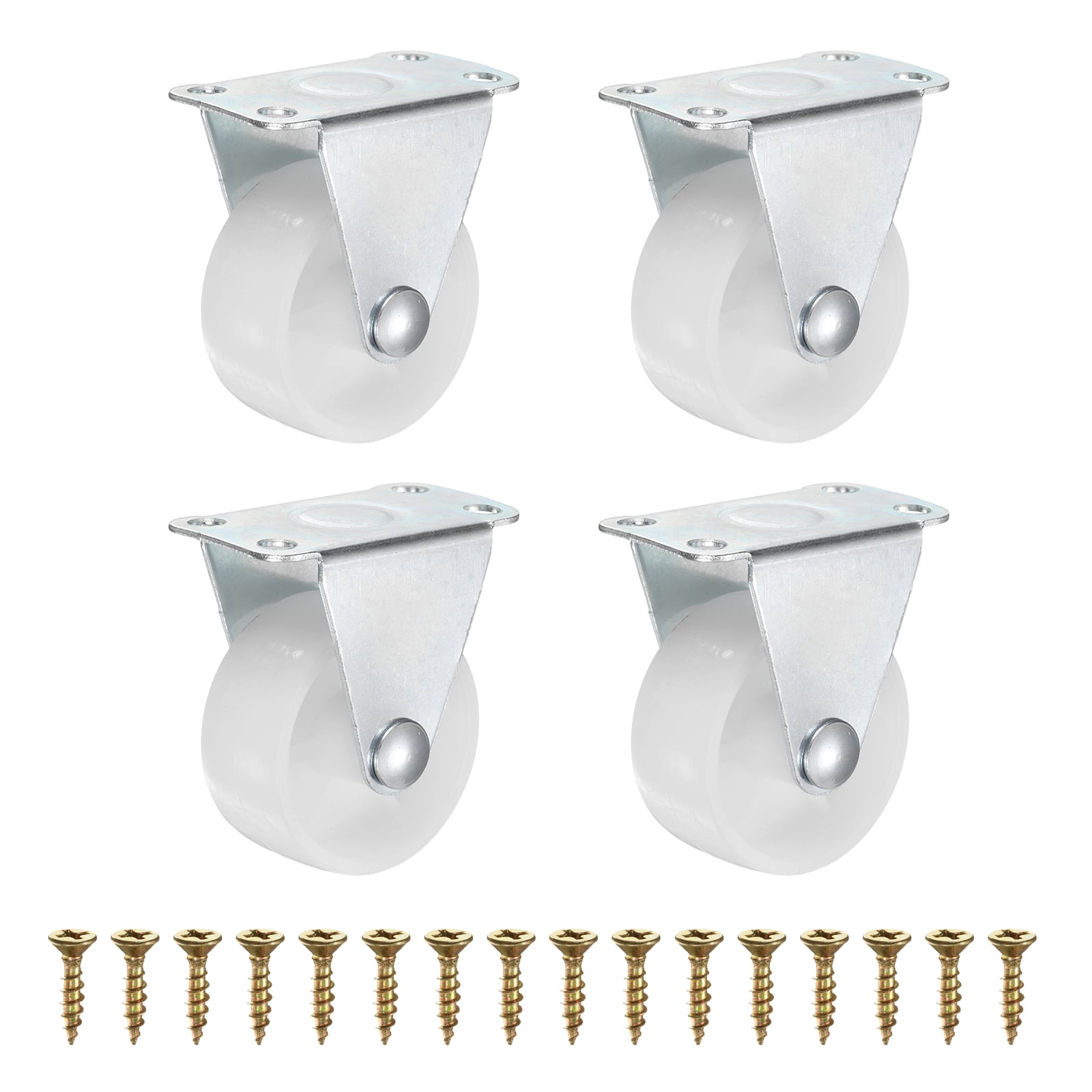 1.5 Inch Fixed Caster Wheels, Plastic No Bearing Small Non-Swivel ...
