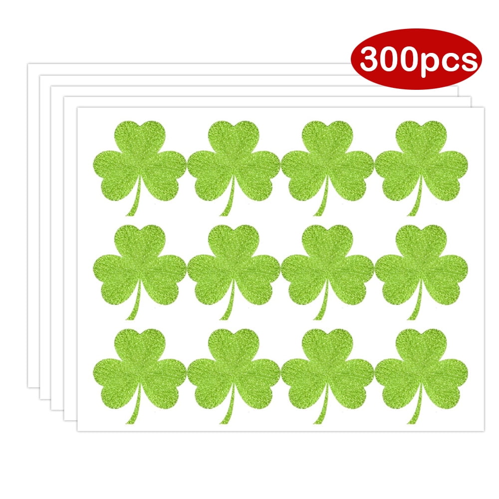 1.5 Inch St. Patrick's Day Stickers Laser Shamrock Clover Hat Irish ...
