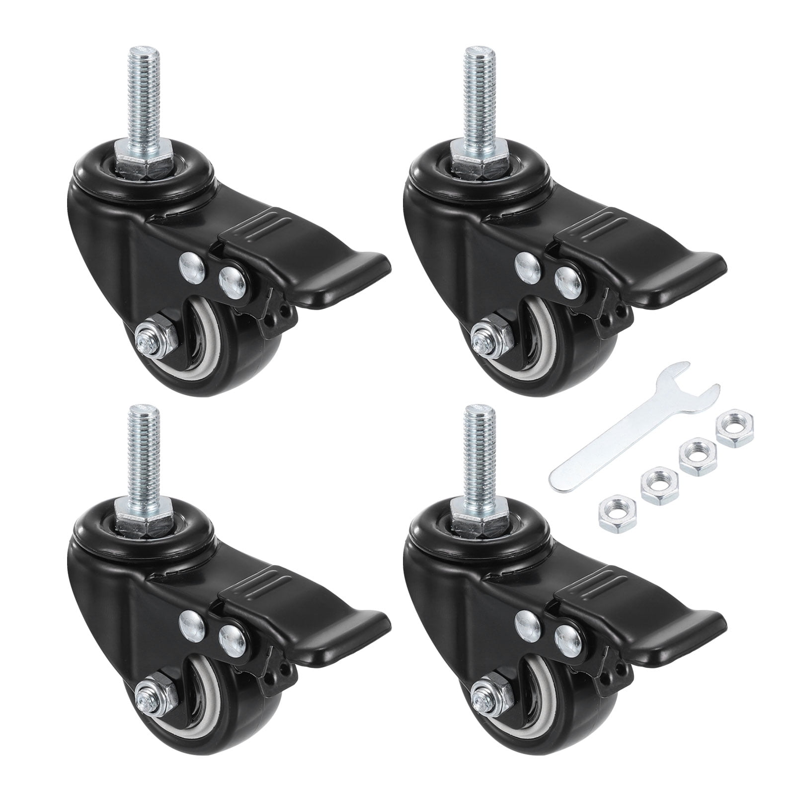 1.5 Inch Stem Casters, Wire Shelf Caster Wheels Threaded Swivel Stem ...