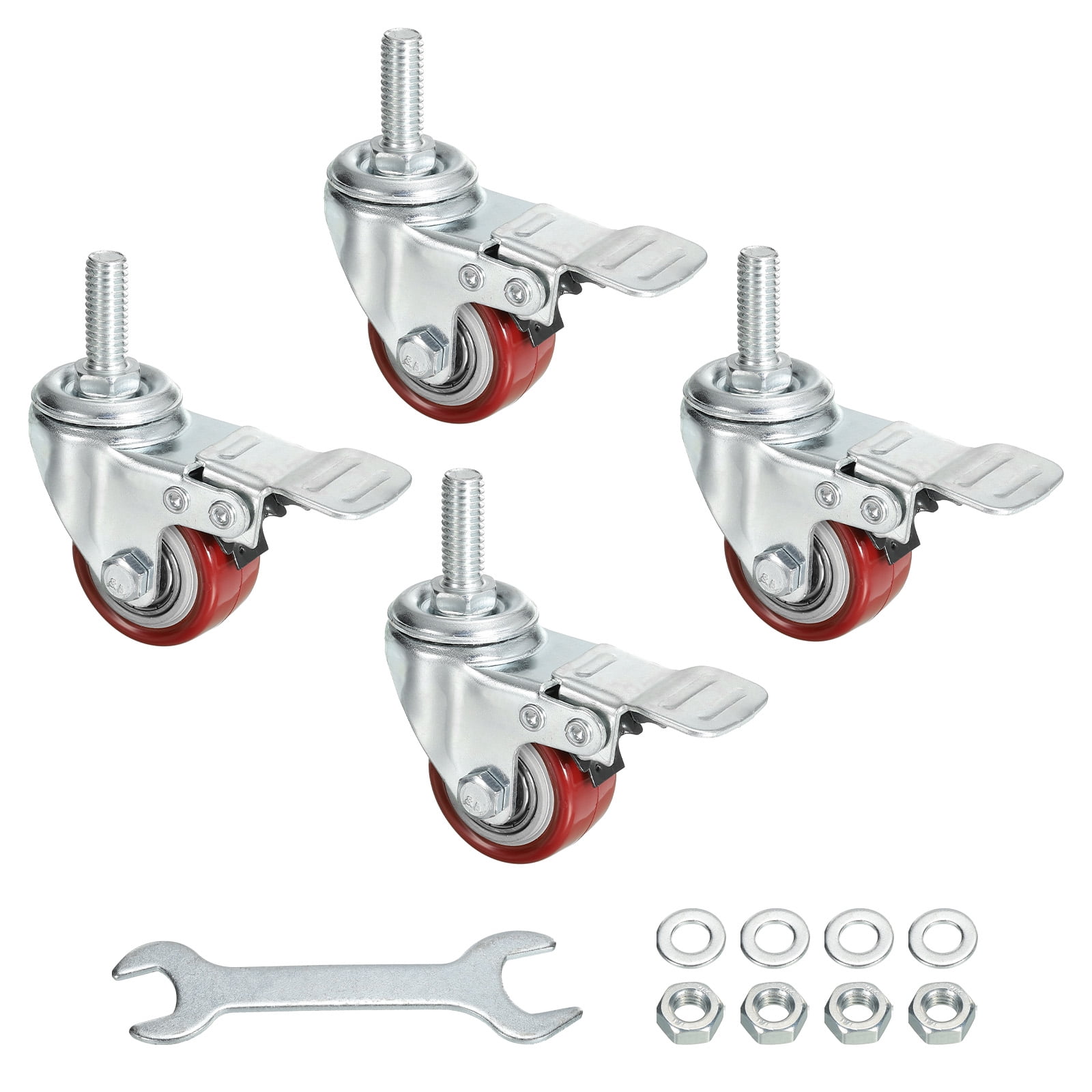 1.5 Inch Swivel Threaded Stem Casters 3/8"-16UNC Thread PU Caster Wheel ...