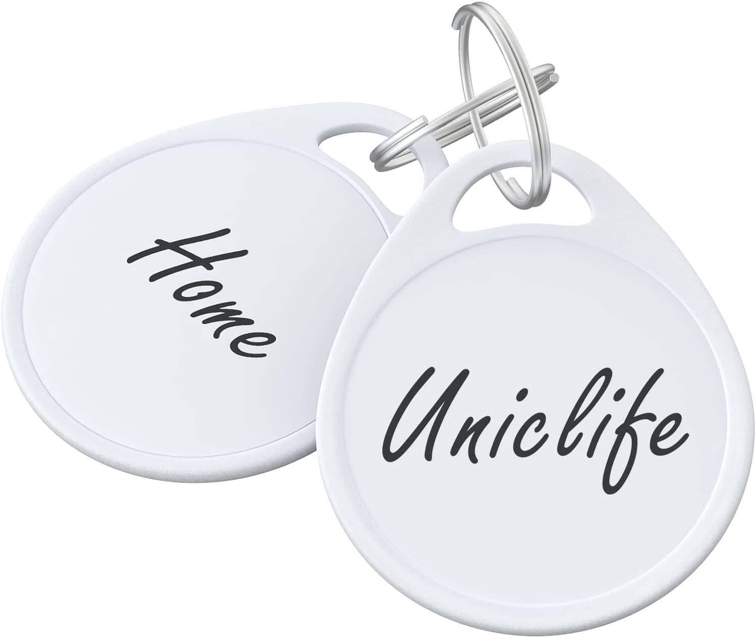 1.5 Inch Tough Plastic Key Tags Sturdy Round White Item Identifiers ...