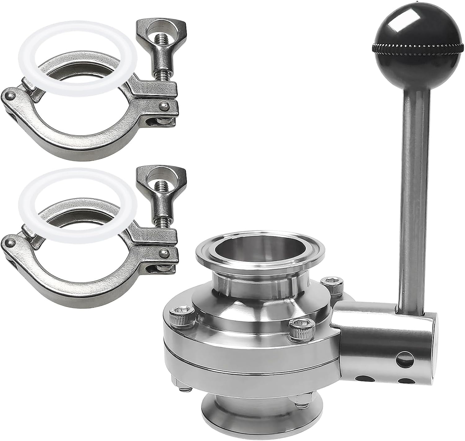 1.5 Inch Tri-Clamp Butterfly Valve with Pull Handle 1.5" Tri Clamp and ...