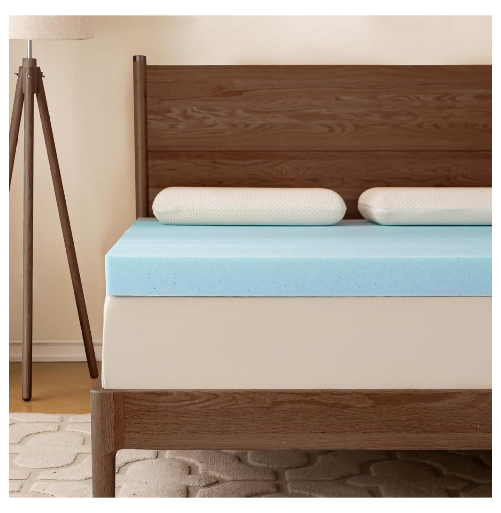 1.5 Inch Twin XL Memory Foam Mattress Topper, Cooling Gel Infused Mattress Pad, Ventilated Bed ...