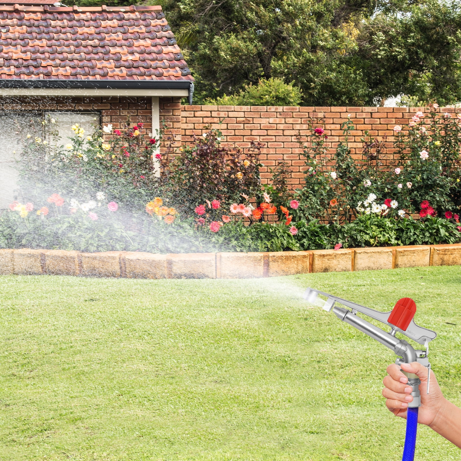 1.5 in Irrigation Sprinkler Large Impact Area Water Spray Gun 360 ...