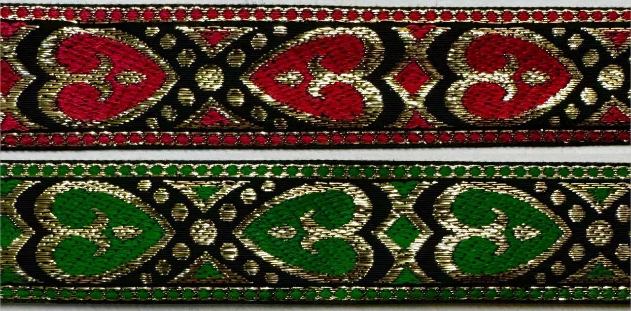 1.5" Jacquard Woven Metallic Ribbon Trim - 9 Continuous Yards ...