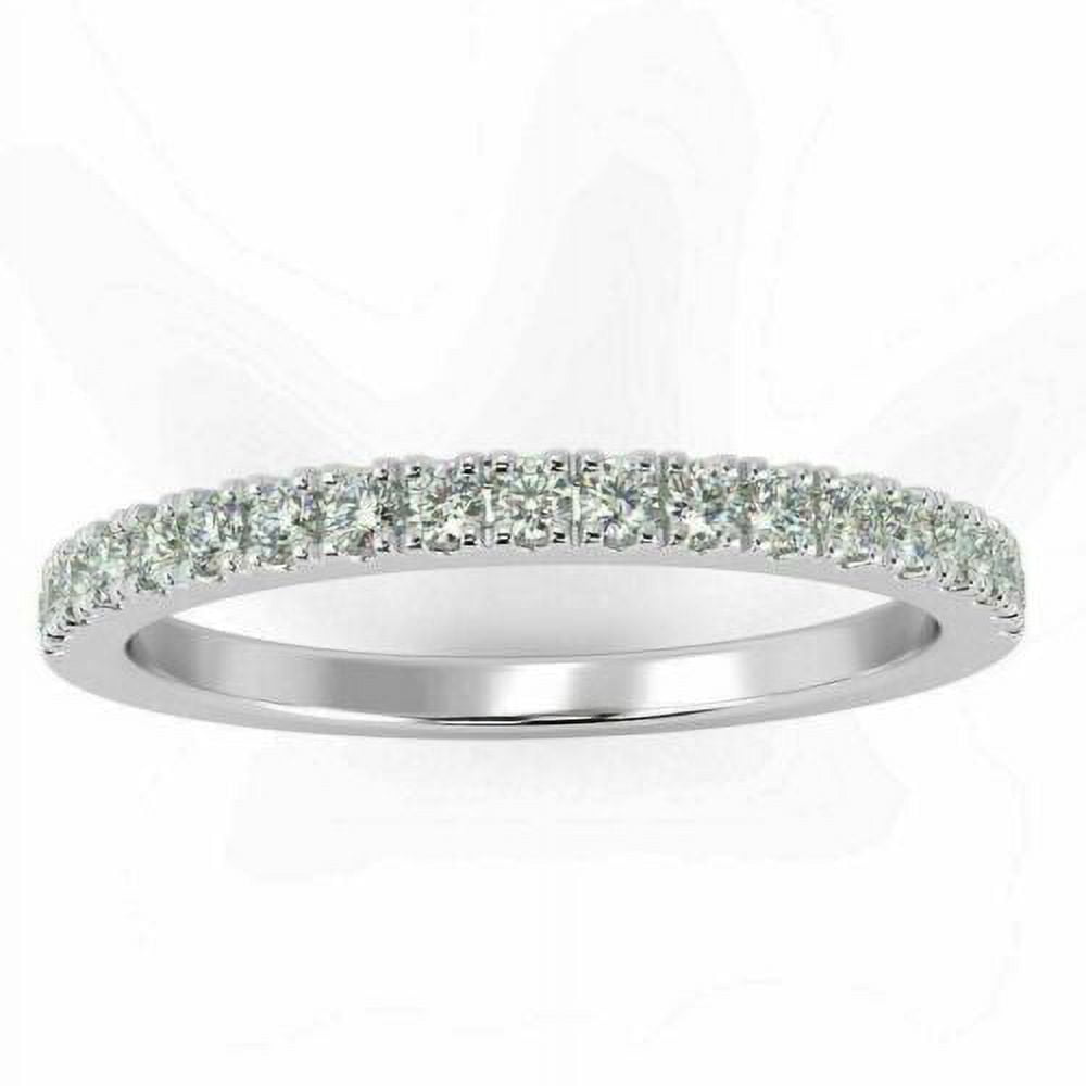 1.5 MM 0.20ct Micro Pave Round Diamond Half Eternity in 9k White Gold - Walmart.com