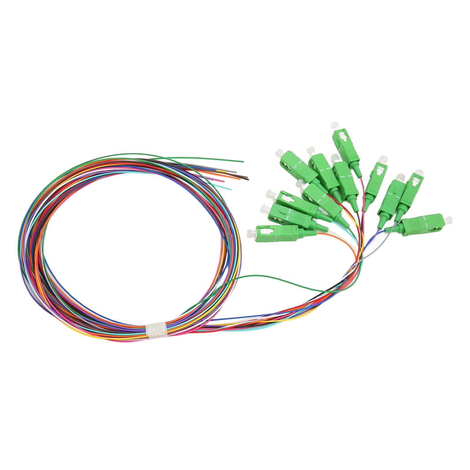 1.5 Meter Fiber Optic Pigtail 12 Strands SC APC 12 Color Single Mode ...