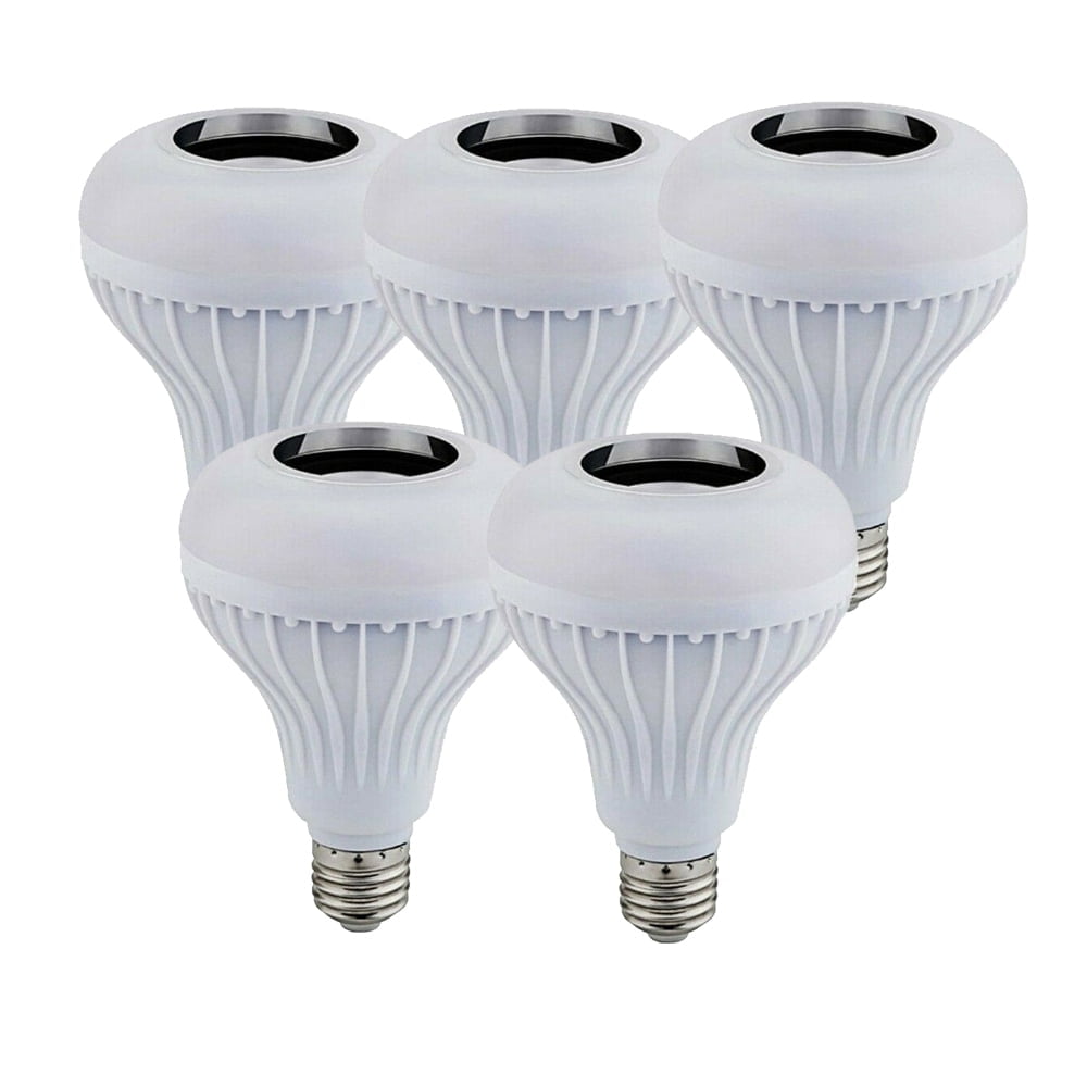 1-5 Pack E27 Bluetooth Control Smart Music Audio Speaker LED RGB Color ...