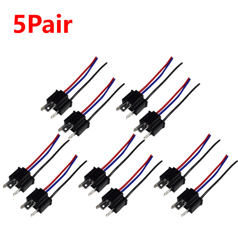 1-5 Pair 9003 H4 Bulb Socket Male Adapter Connector Car Headlight Fog ...