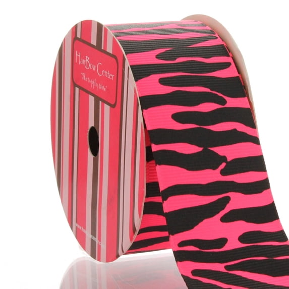 1.5" Passion Fruit/Black Zebra Grosgrain Ribbon 5 Yard - Walmart.com