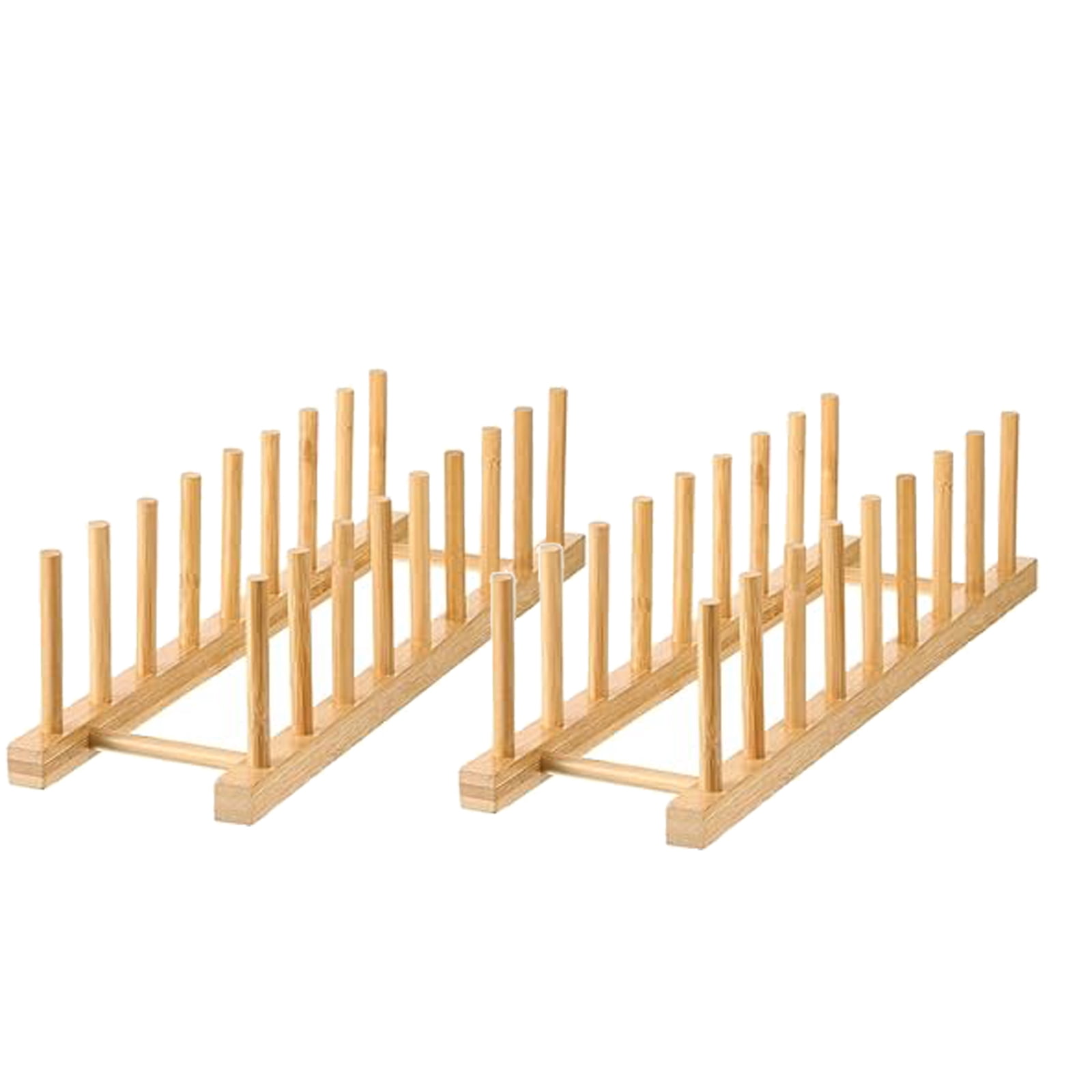 1-5 Pcs Bamboo Wooden Dish Rack-Plate Pot Lid Cutting Board Organizer ...