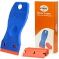 1.5" Plastic Razor Scraper with 10pcs Double Edged Plastic Blades for ...