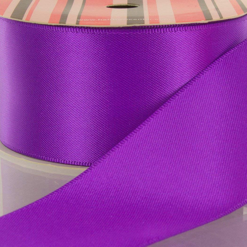 HBC Signature 1.5" Double Faced Satin Ribbon, Purple, 5 Yard Reel for ...